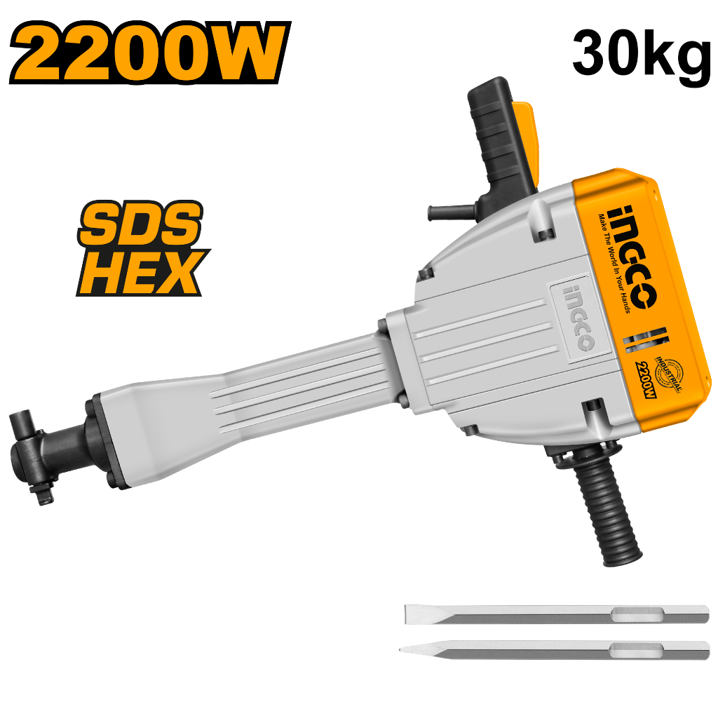 Ingco 75J 2200W Demolition Breaker Jack Hammer Chipping Gun Percussion ...