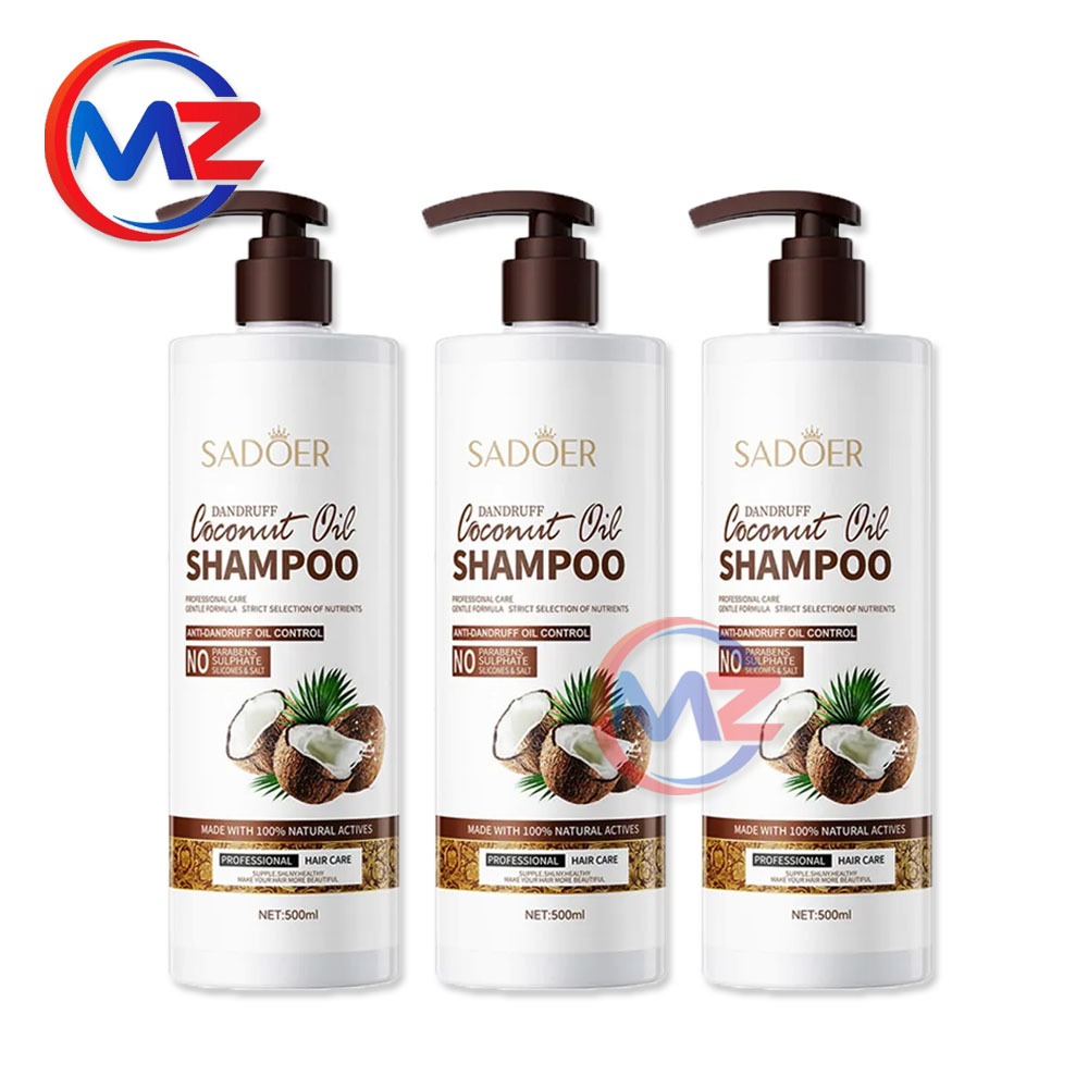 ( SET OF 3 ) SADOER Coconut Oil Moisturizing Hair Care Dandruff Shampoo AZLA Refreshing Oil ...