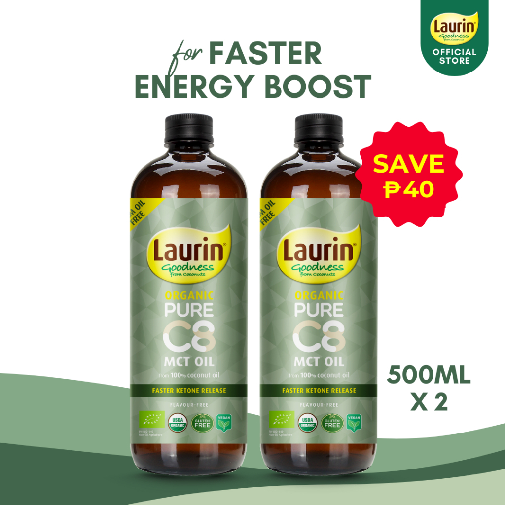 Laurin Pure C8 MCT from Coconut Oil Food Supplement 500mL (2 bottles ...