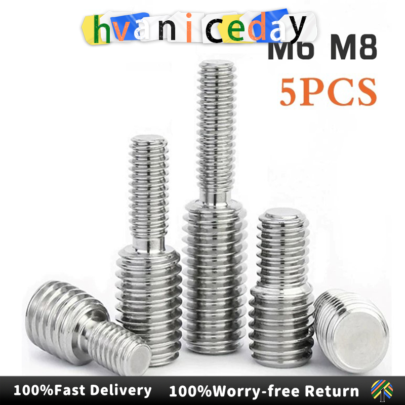 5PCS Stainless Steel Conversion Screw M6/M8 Rod Bolts Thread Reducer ...