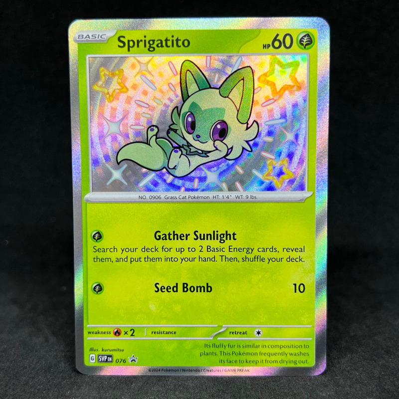 Pokemon TCG Shiny Sprigatito Holo Promo SVP076 2024 Scarlet & Violet ...