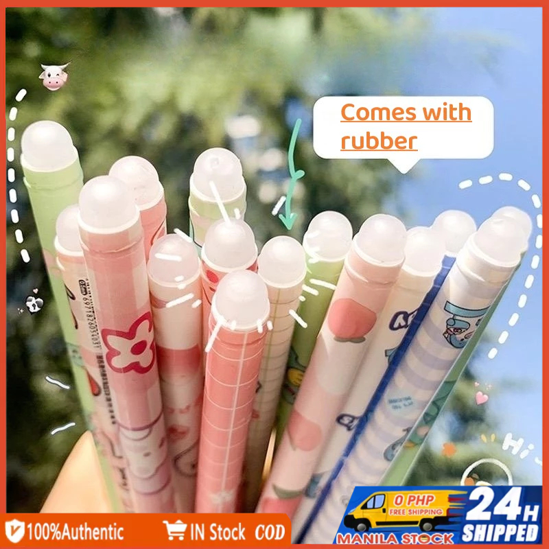 FRICTION PEN WITH MAGIC ERASER 0.5MM CARTOON ERASABLE PEN BLUE INK 0 ...