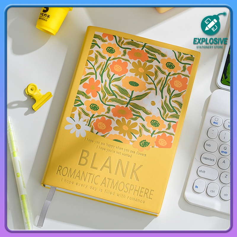 A5 oil painting notebook blank/lined extra thick notebook travel stamp ...