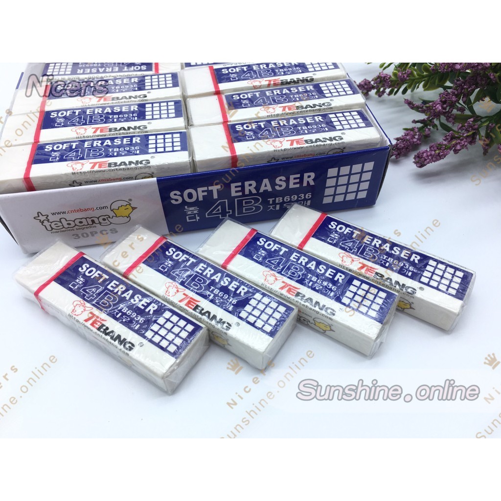 tebang 4B Soft Eraser 20x60mm (30pcs/box) | Shopee Philippines