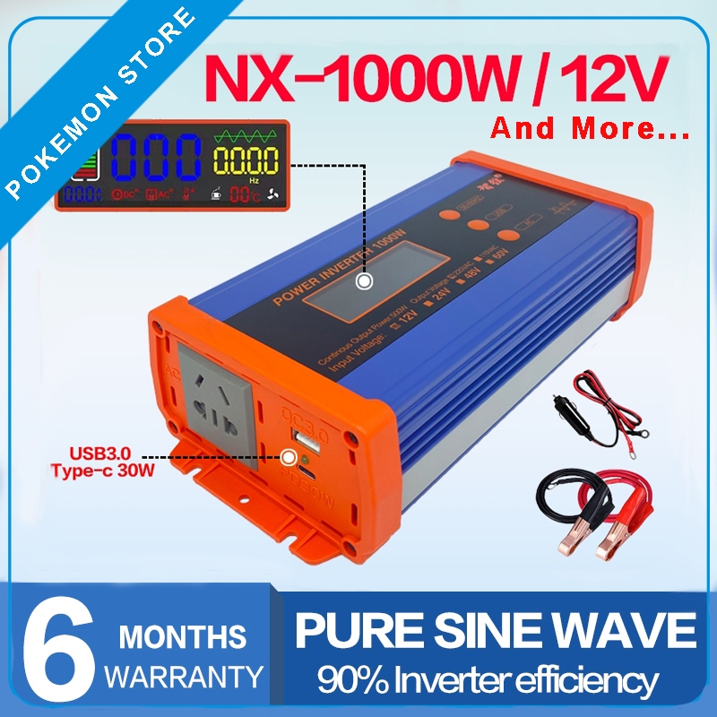 Car Household Solar Power Pure Sine Wave Inverter 2V 24V to 220V Safe ...