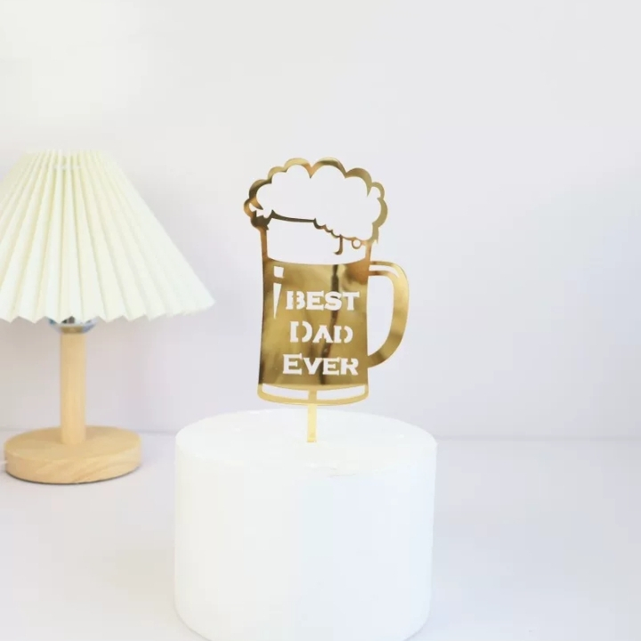 Acrylic cake topper Happy Father's Day theme Mug Best DAD baking props ...