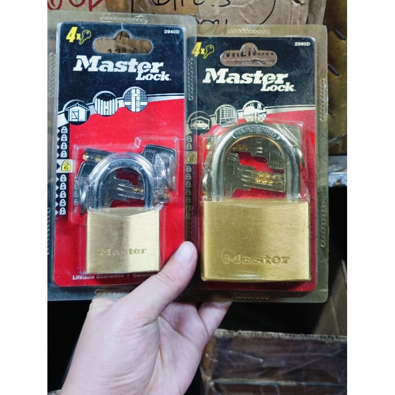 Master Lock Solid Brass Body High Security Hardened Shackle Padlock ...