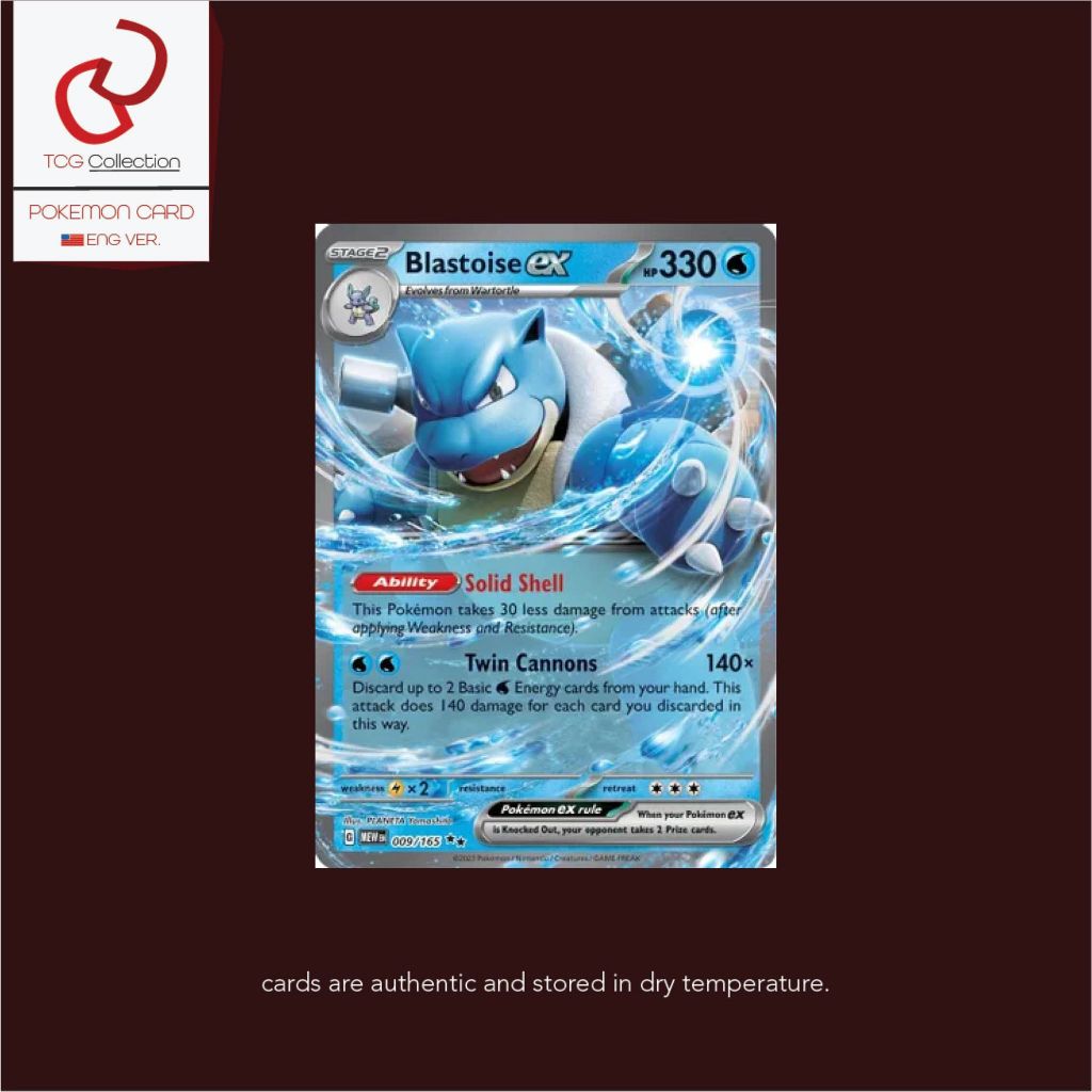 Blastoise ex - 009/165 - SV: Scarlet & Violet 151- Pokemon TCG (ENGLISH VERSION) | Shopee ...