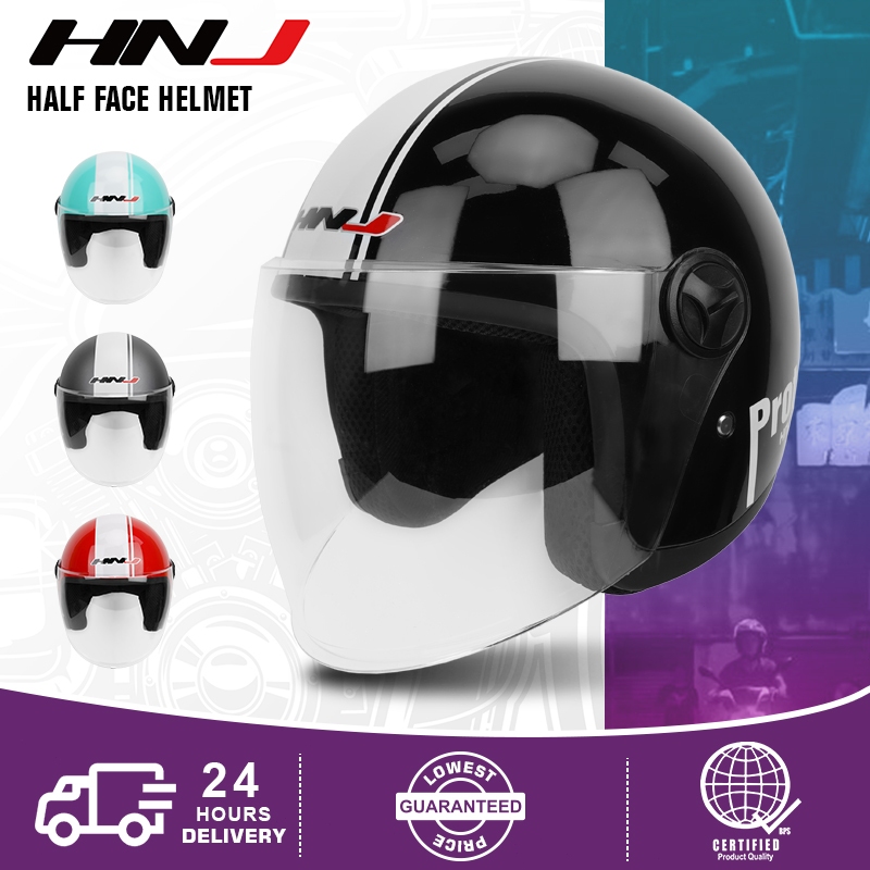 HNJ Half Face Helmet For Motorcycle Helmet For Woman Man Classic Helmet ...