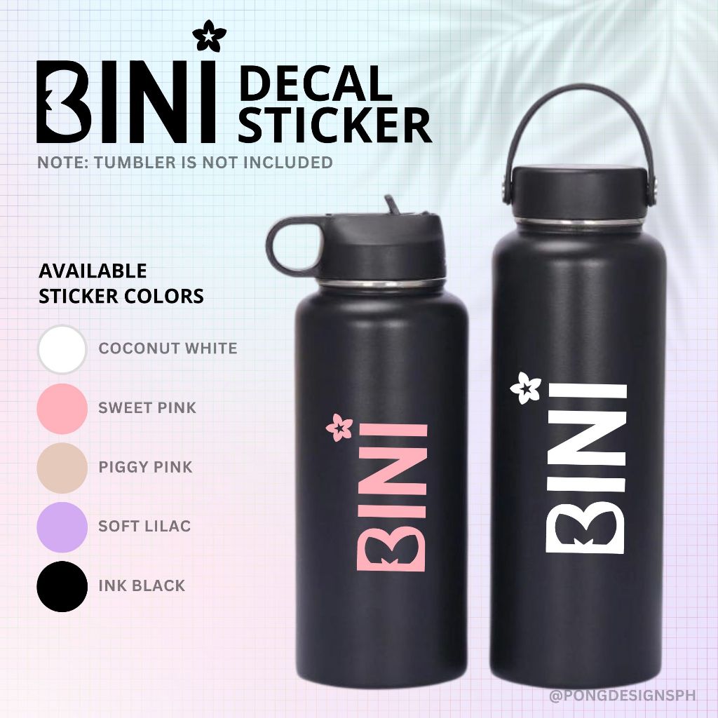 BINI Tumbler Sticker - Waterproof Sticker for Laptops, Tumblers, Cars ...