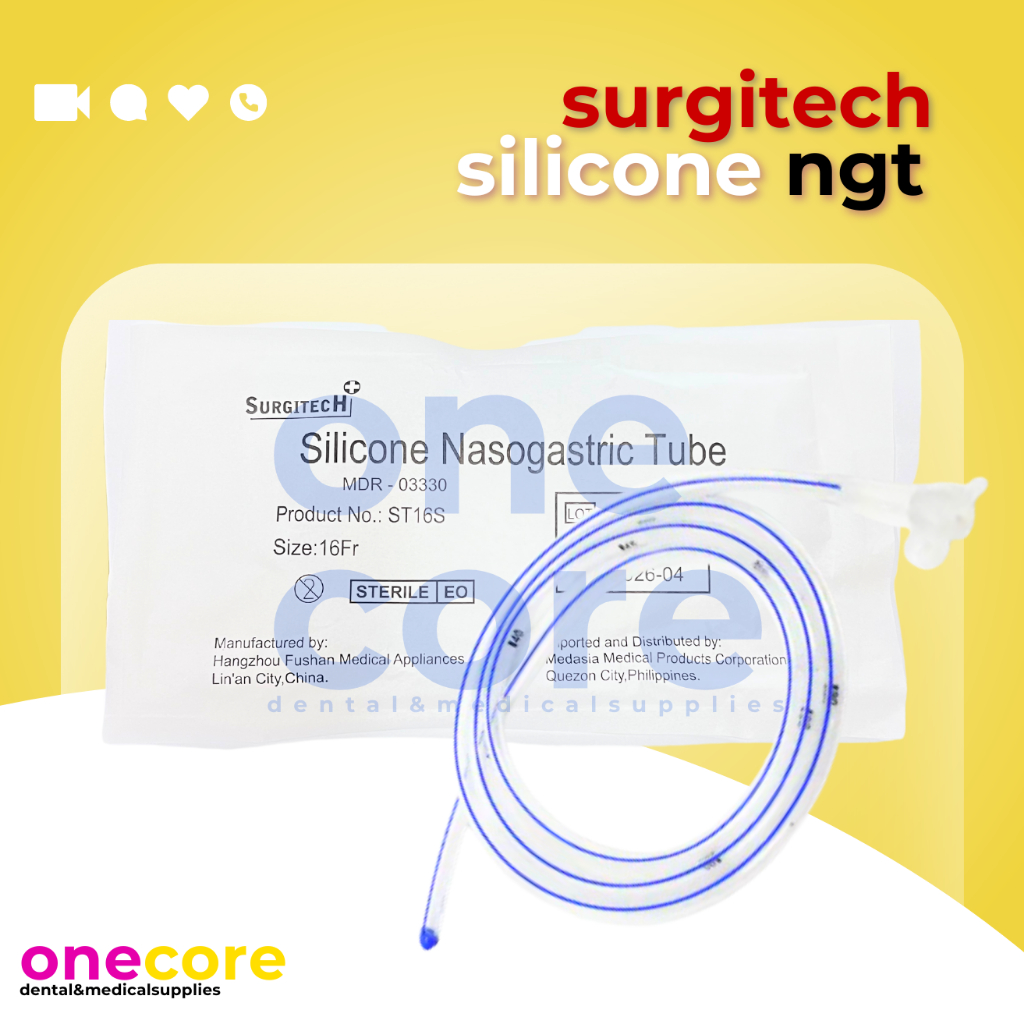 Surgitech NGT Silicone Nasogastric Tube (F16, F10,F18, F14, F8, F12 ...
