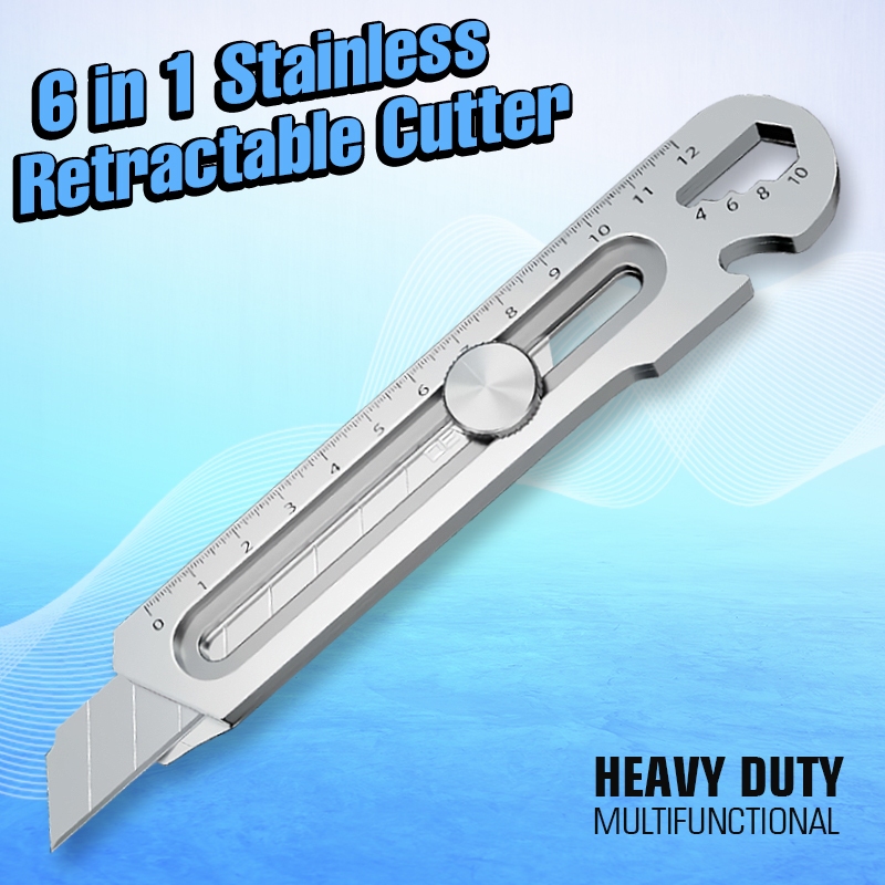 6 in 1 Heavy Duty 18mm Multifunctional Blade Paper Cutter Stainless ...