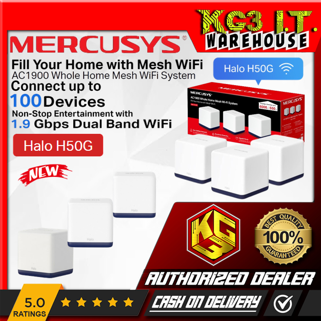 Mercusys Halo H50G / H30G 3-Pack Ac1900 Dual Band Whole Home Mesh Wi-Fi ...