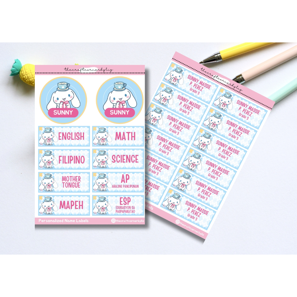 Sanrio Waterproof Personalized Back to School Labels for Books ...