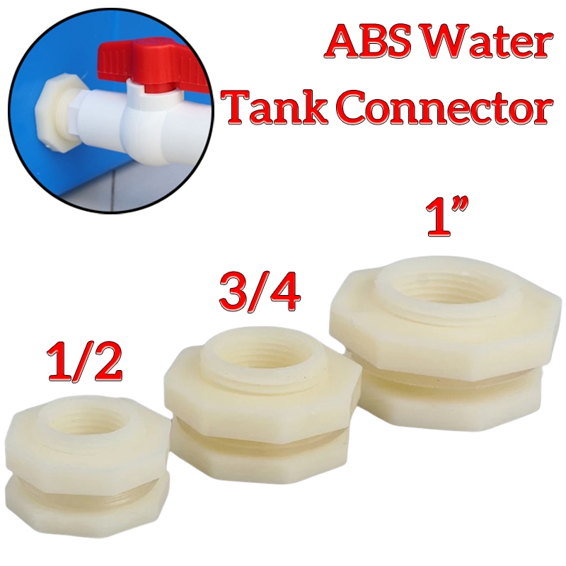 ABS Water Tank Pipe Connector 1/2 3/4 1 inch Pipe Fittings for Water ...