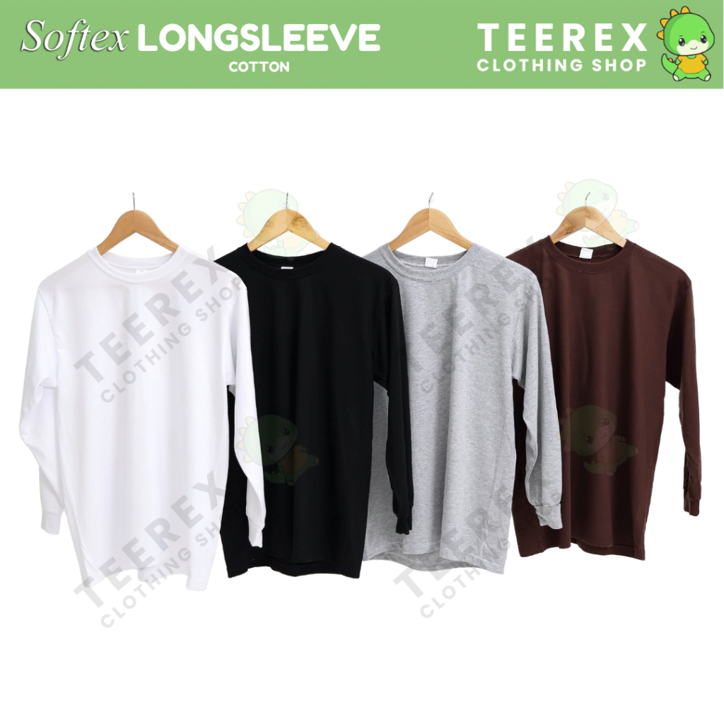 SOFTEX Cotton LONG SLEEVE for Men and Womens BLACK,BROWN,WHITE,GRAY ...