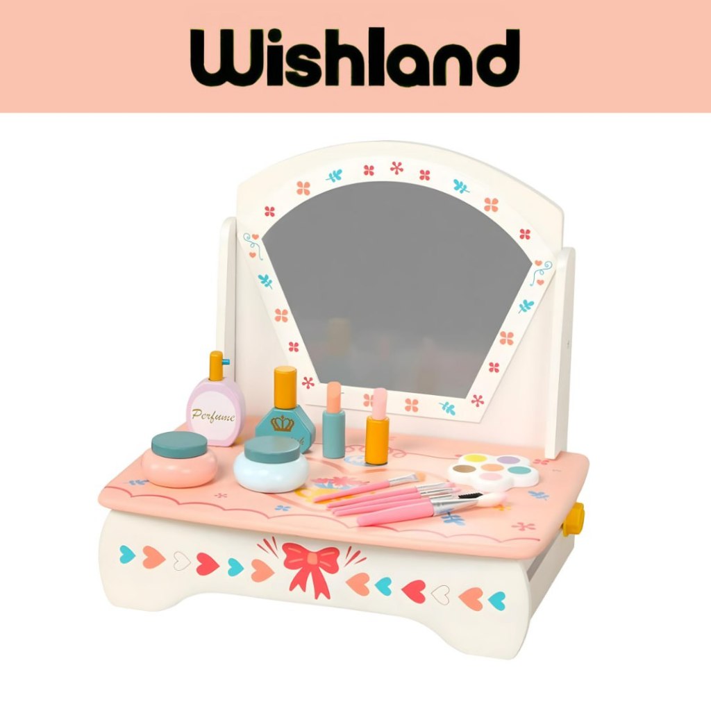 Wooden Foldable Dresser Beauty Salon Play Set for Kids by WISHLAND ...
