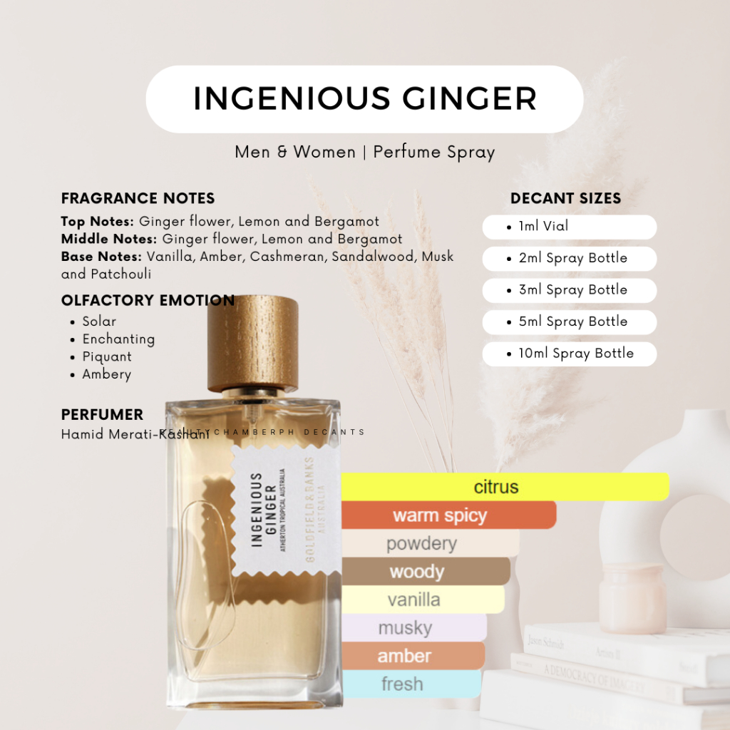 Goldfield and Banks Ingenious Ginger Perfume Spray | ORIGINAL DECANTS ...