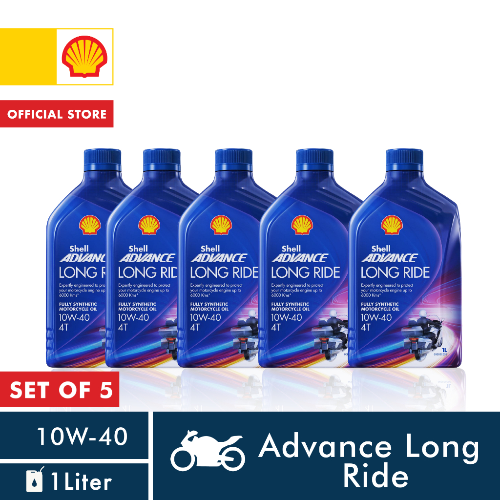 Shell Advance 4T Long Ride 10W-40 1Liter set of 5 promo | Shopee ...