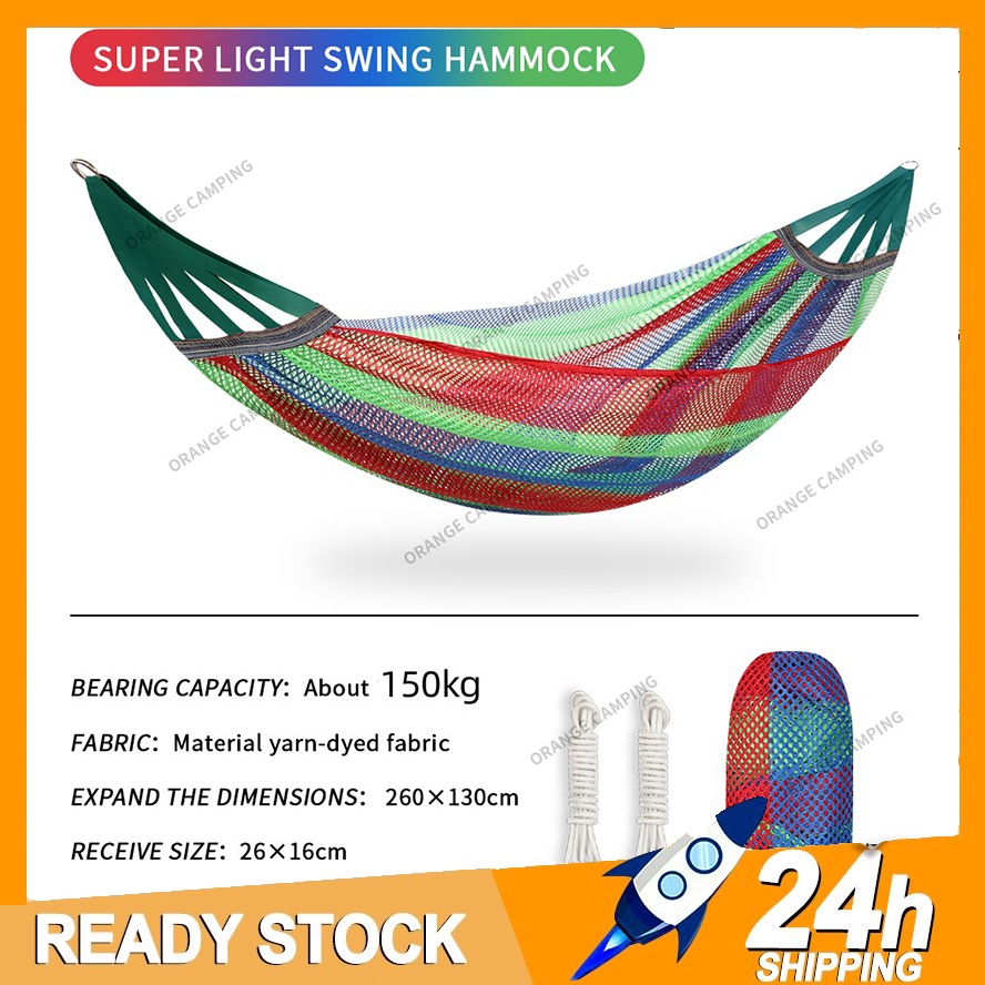 Duyan Ice silk Hammock 200KG Camping Hiking Outdoor Foldable Hammock ...