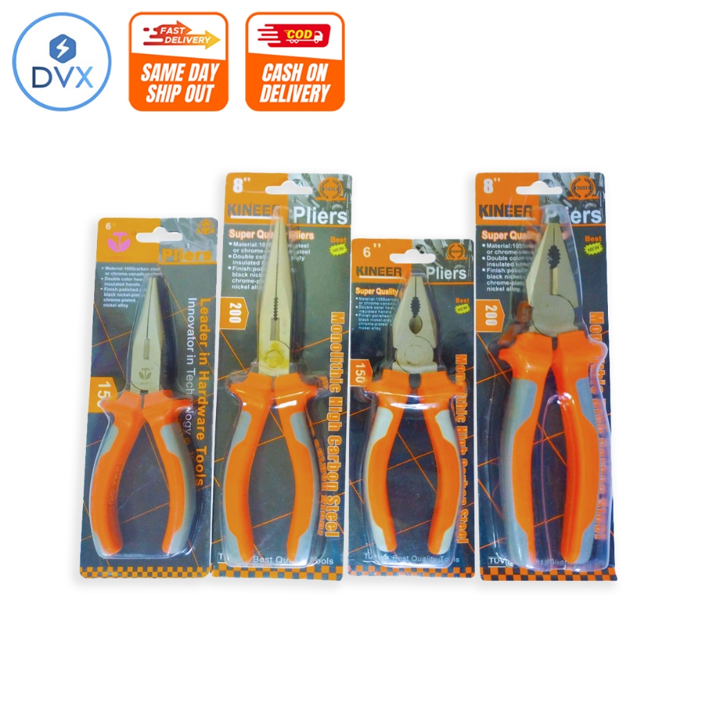 COD DVX 6" / 7"/ 8" Heavy Duty Long Nose Combination Pliers Hardware ...