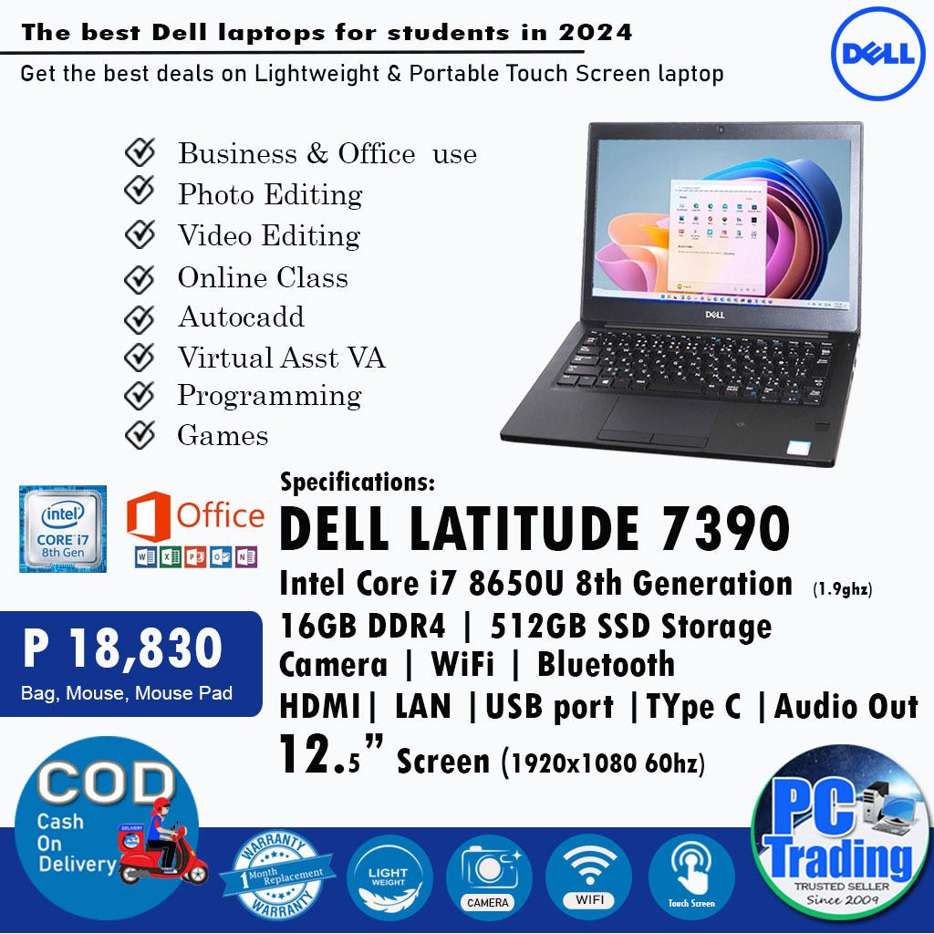 Dell Latitude 7390 Touch Screen Intel Core i7 8th Gen 16gb RAM 512gb ...