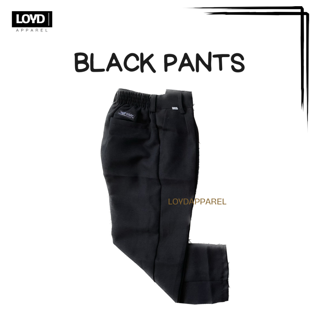 Black Garterized Pants School Uniform for Boys Elementary High School ...