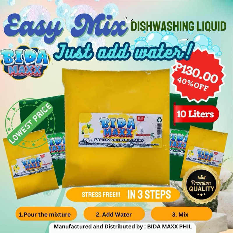 BIDA MAXX EASY MIX DISWASHING LIQUID DIY KIT ( Yield 10 Liters ...