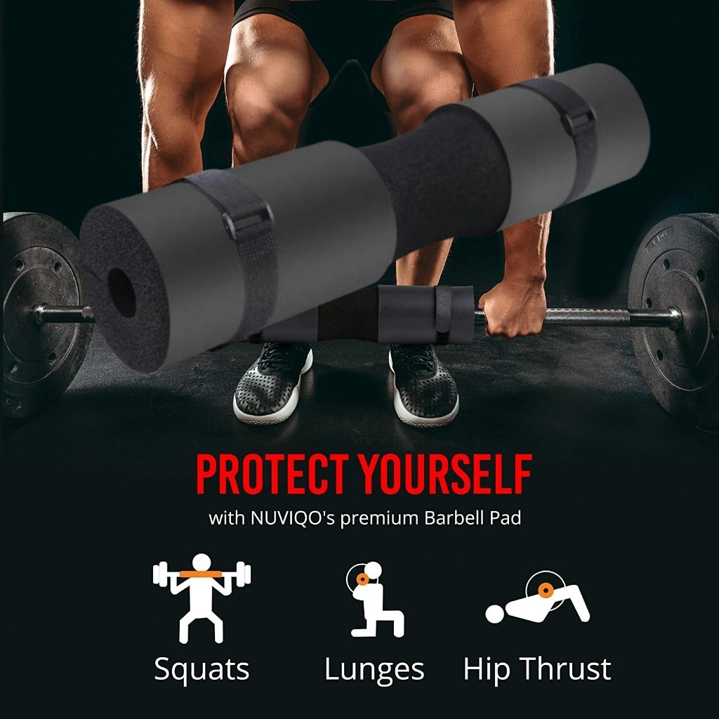 Barbell Pad Foam Sponge Padded Cover Gym WeightLifting Shoulder Back ...