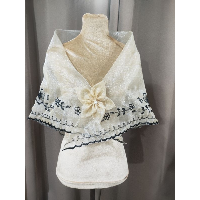 Alampay Filipiniana Top Burda with Flowery Brooch | Shopee Philippines