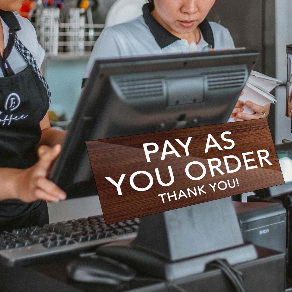 LE Acrylic Sign Pay As You Order Standard 9.5 x 4.3 in (1.8mm ...