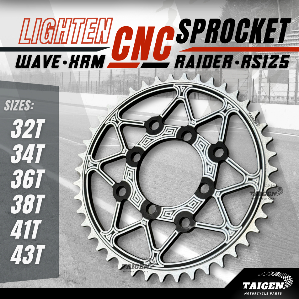 CNC Lighten Sprocket Wave Raider 32T , 34T , 36T , 38T , 41T , 43T ...