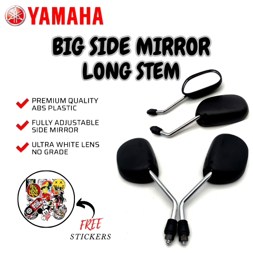 YAMAHA YTX 125 BIG SIDE MIRROR CHROME STEM LONG STEM STOCK TYPE Designs ...