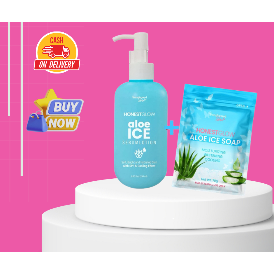 Honest Glow Aloe Ice Serum Lotion + Aloe Ice Soap 100g | Shopee Philippines