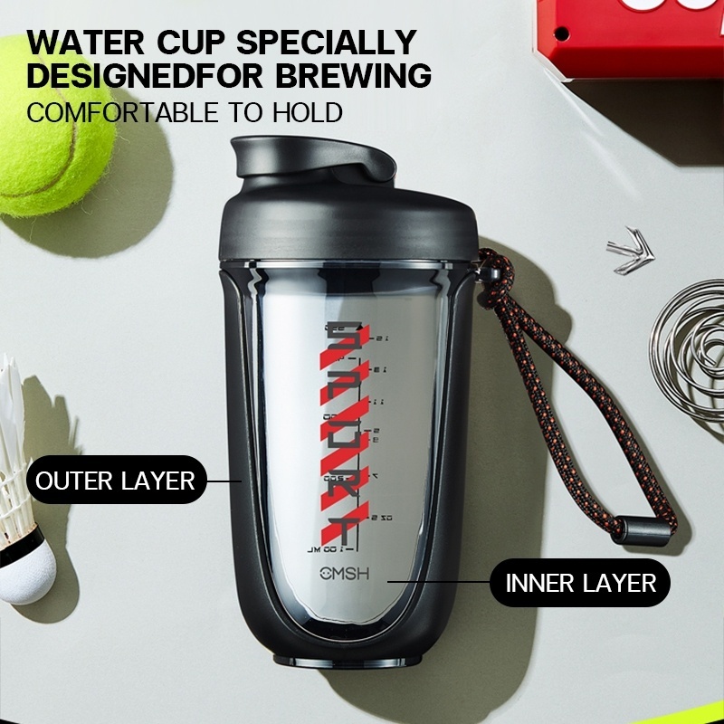 CMSH Protein shaker bottle with shaker ball for protein shakes pre ...
