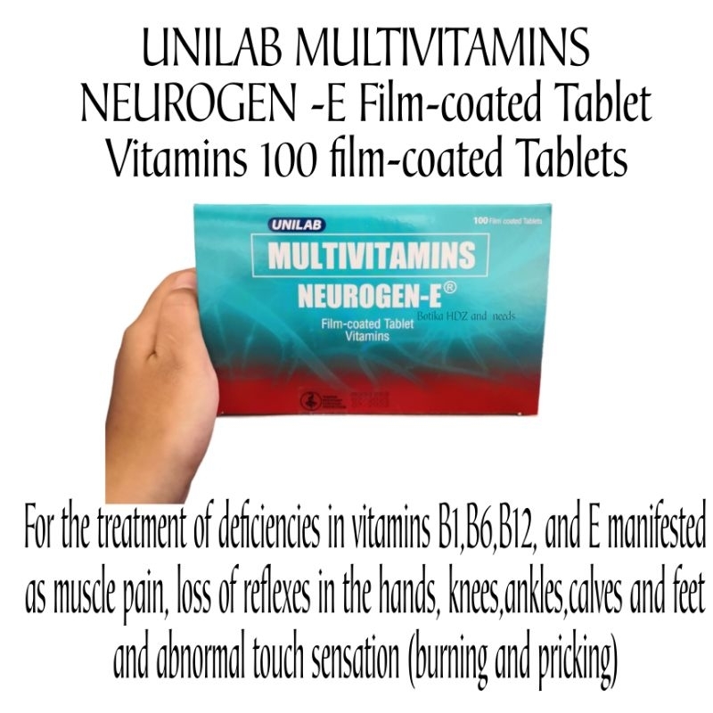 Neurogen-E Multivitamins 100 tablets ( VitB1,B6,B12,E) Supplements | Shopee Philippines