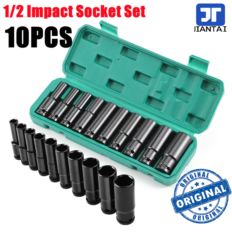 10PCS Original Impact Socket Set 1/2 Drive Hex 8-24mm For Wrench ...