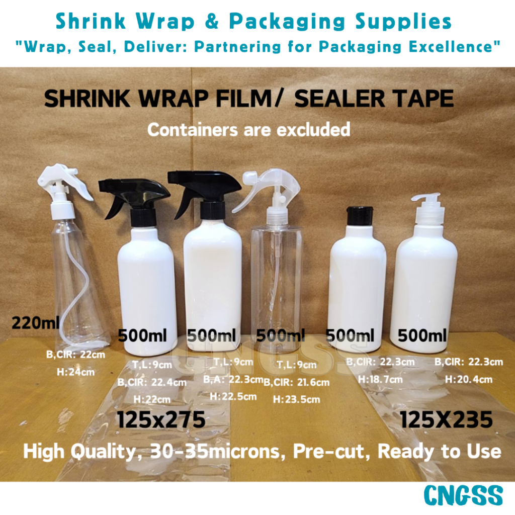 200pcs Shrink Wrap Plastic Packaging Shrinkable Plastic Sealer Film for ...