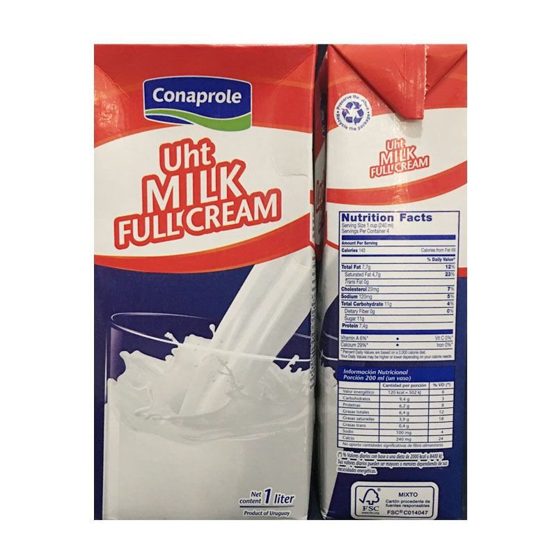 conaprole uht full cream milk 1L | Shopee Philippines