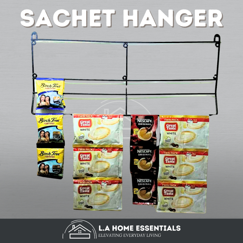 SACHET WIRE HANGER (Black Only) Makapal at Matibay Iron Organiser ...