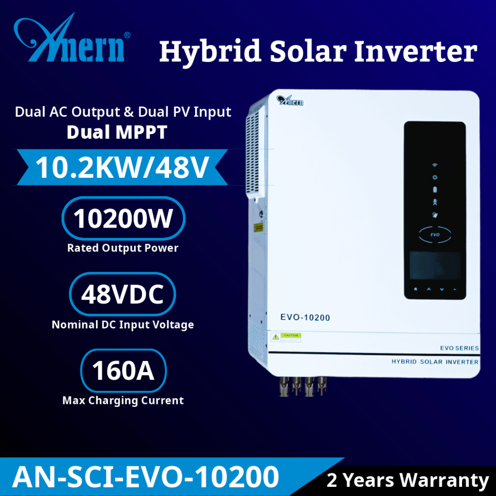 Anern Hybrid Solar Inverter 10KW 48V Hybrid Off Grid Inverter Built in ...