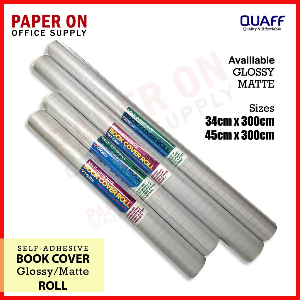 QUAFF BOOK COVER ROLL Self-Adhesive (Glossy/Matte) | Shopee Philippines