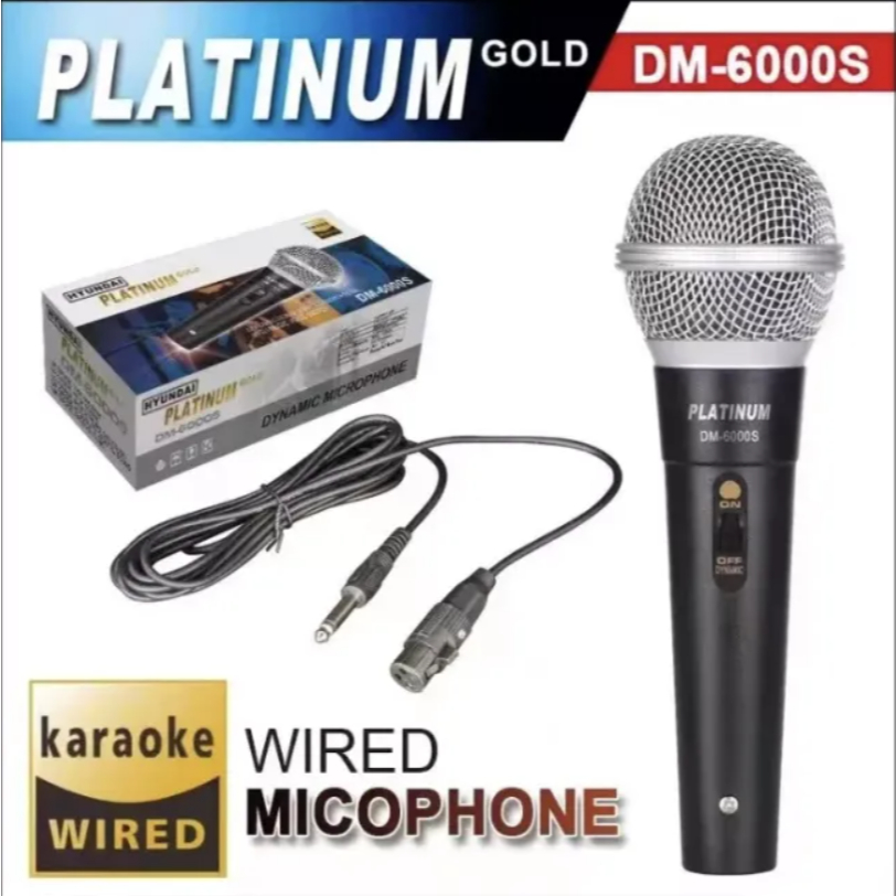 Hyundai PLATINUM GOLD DM-6000 Professional Dynamic Heavy Duty Wire Microphone For Portable ...