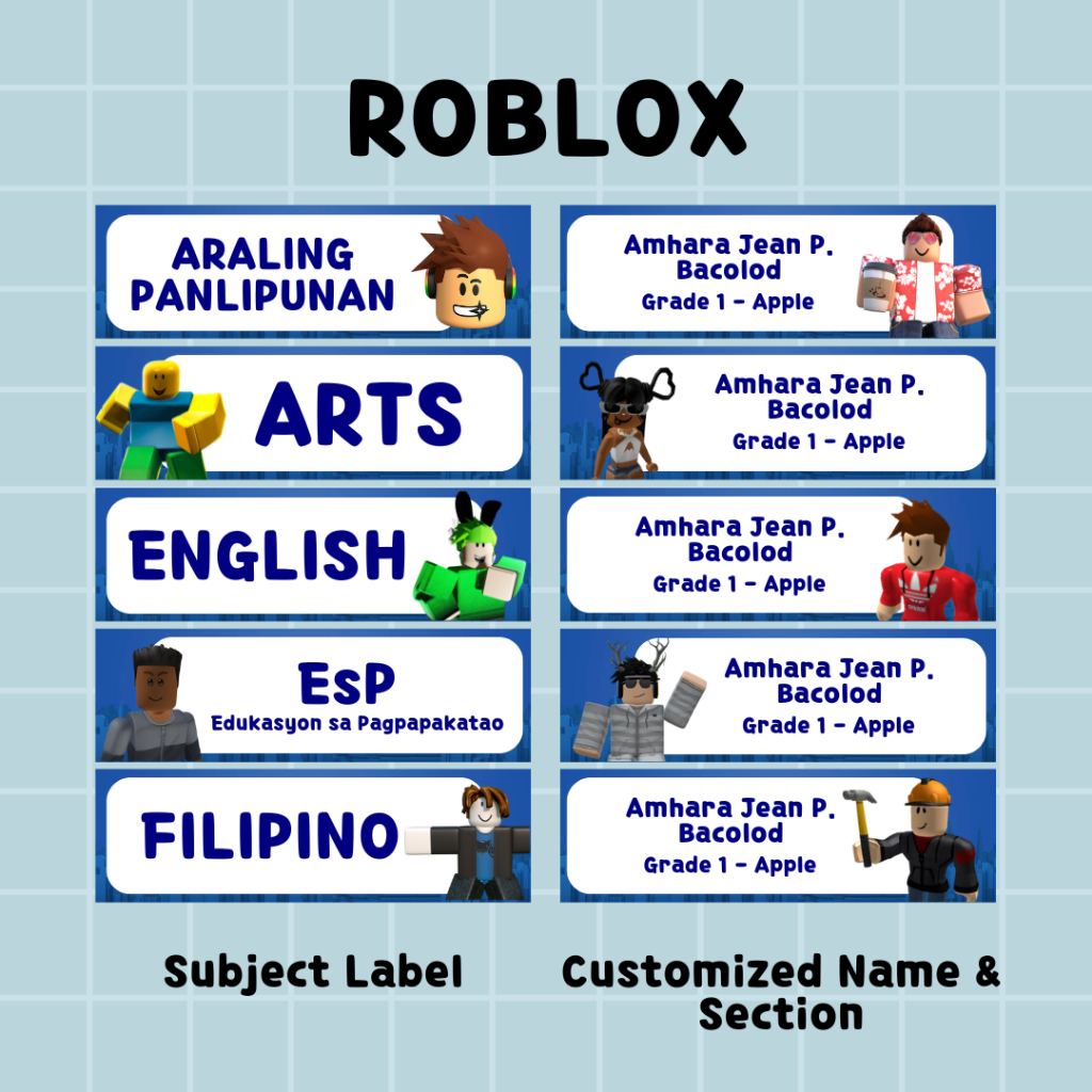 Customized Subject & Name Label Stickers Set | Shopee Philippines