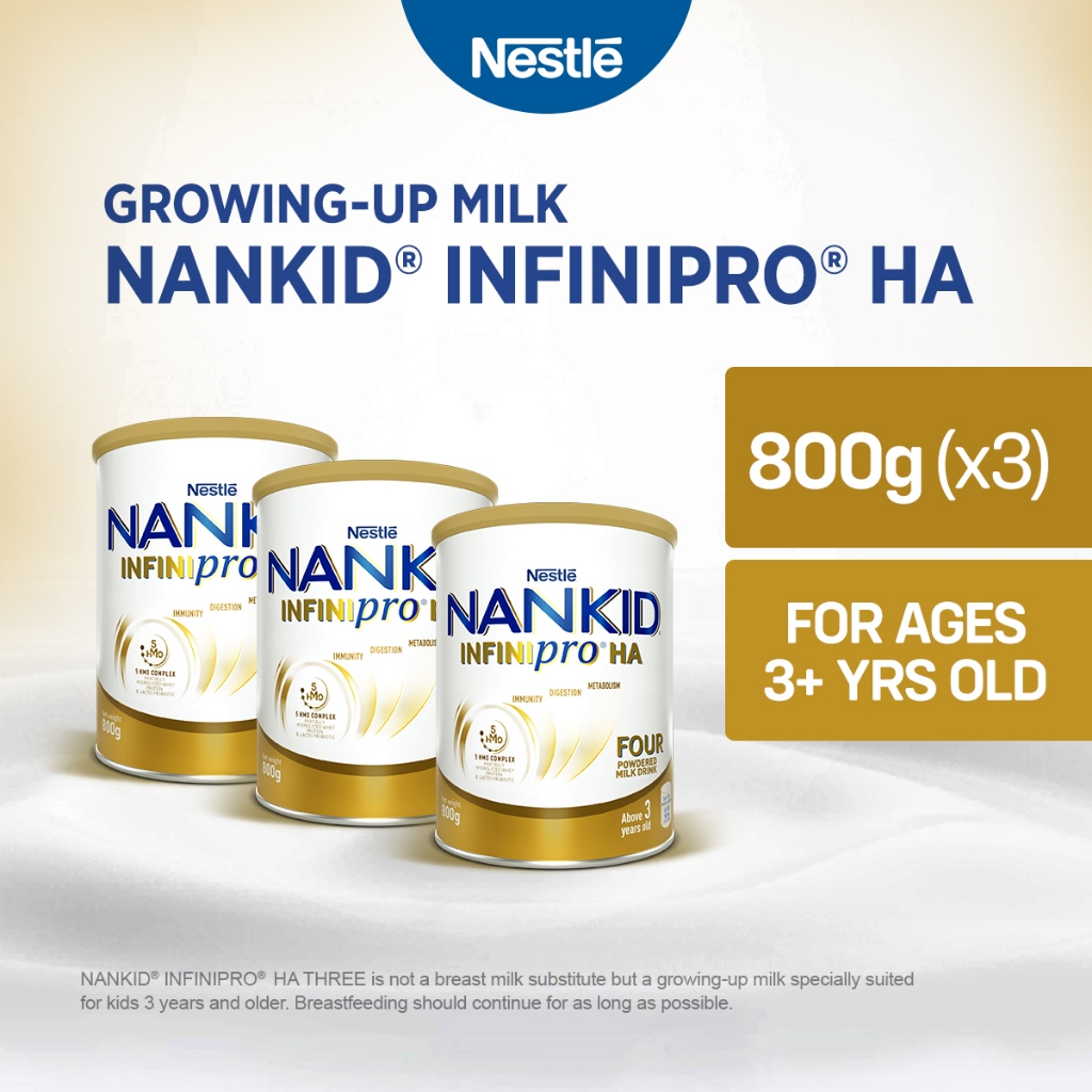 NANKID Infinipro HA Four Powdered Milk For Children Above 3 Years Old 2.4 kg [800g x 3] | Shopee ...