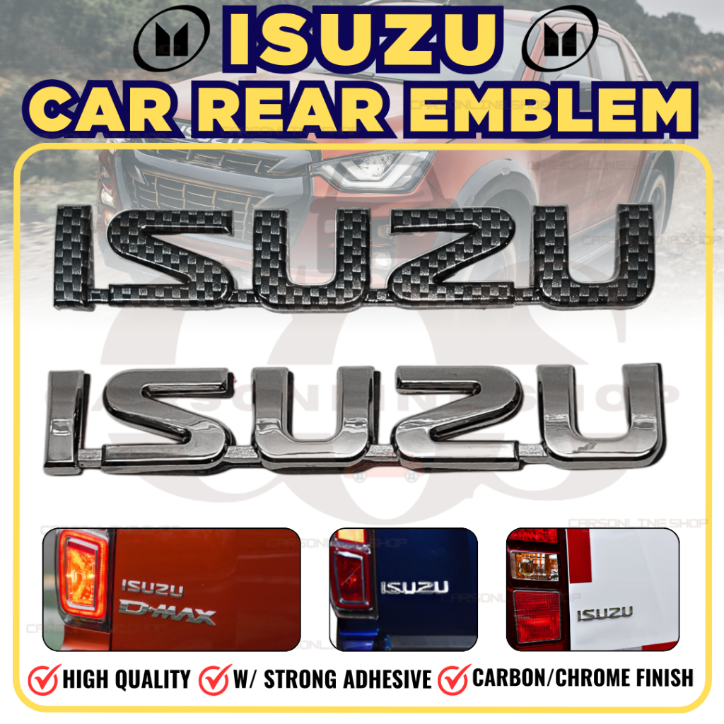 COS 1pc ISUZU Car Rear Trunk Emblem Badge Sticker Decal ABS PLASTIC ...