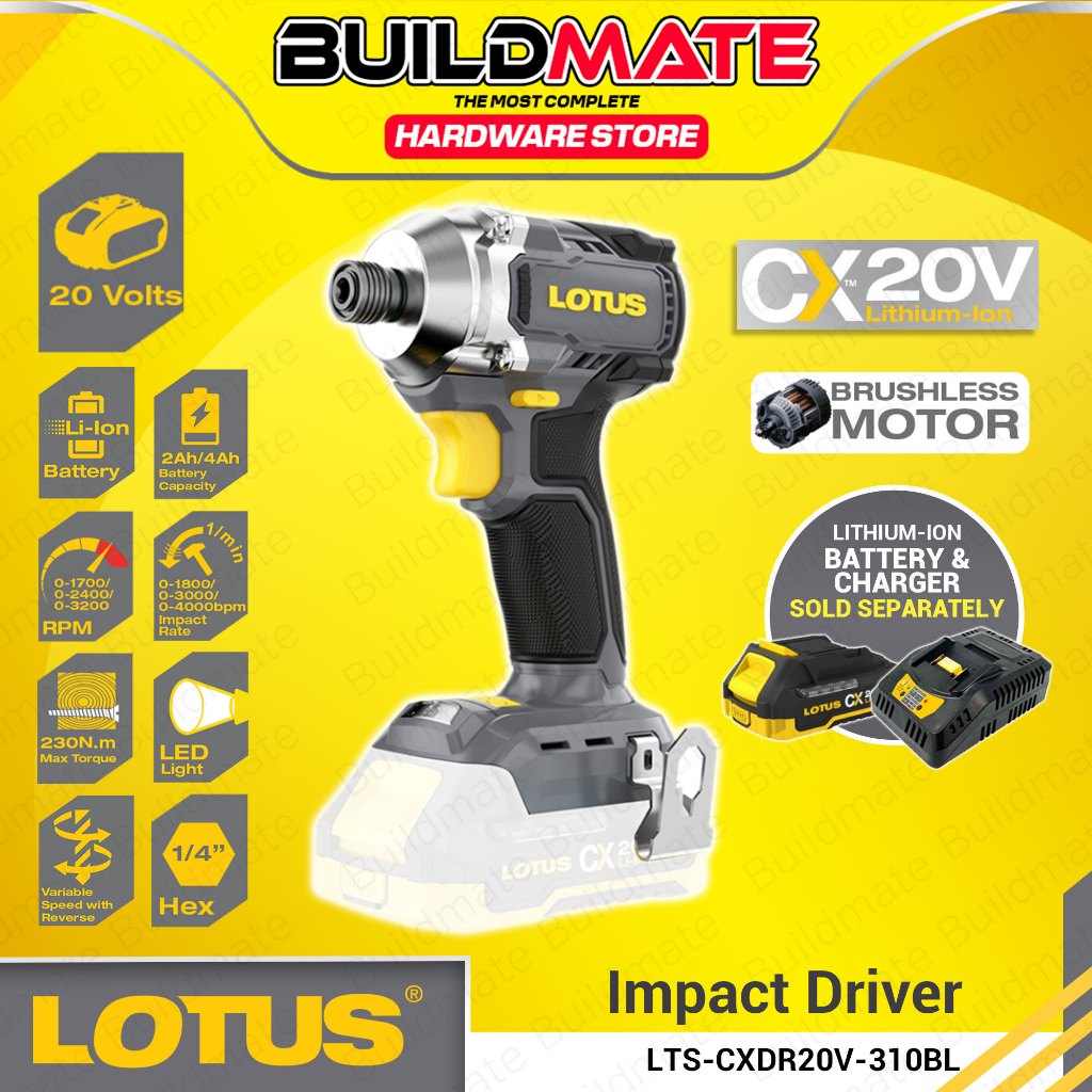 BUILDMATE Lotus Lithium-Ion Cordless Brushless Impact Wrench Driver 18V ...