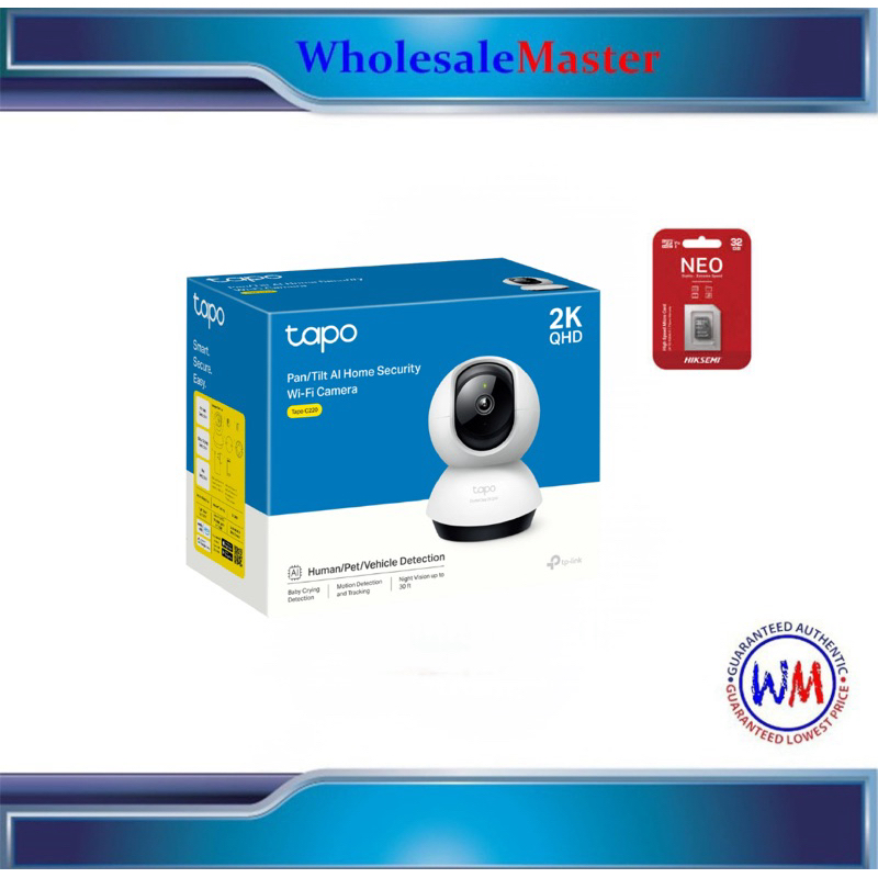 TP-Link Tapo C220 Pan/Tilt AI Home Security Wi-Fi Camera + Free 32GB Micro SD Card | Shopee ...