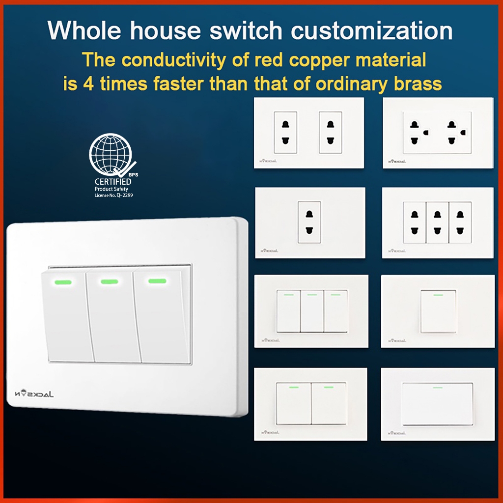 Light Switch Household Socket Switch Wall 1 Gang 2 Gang 3 Gang Wall ...