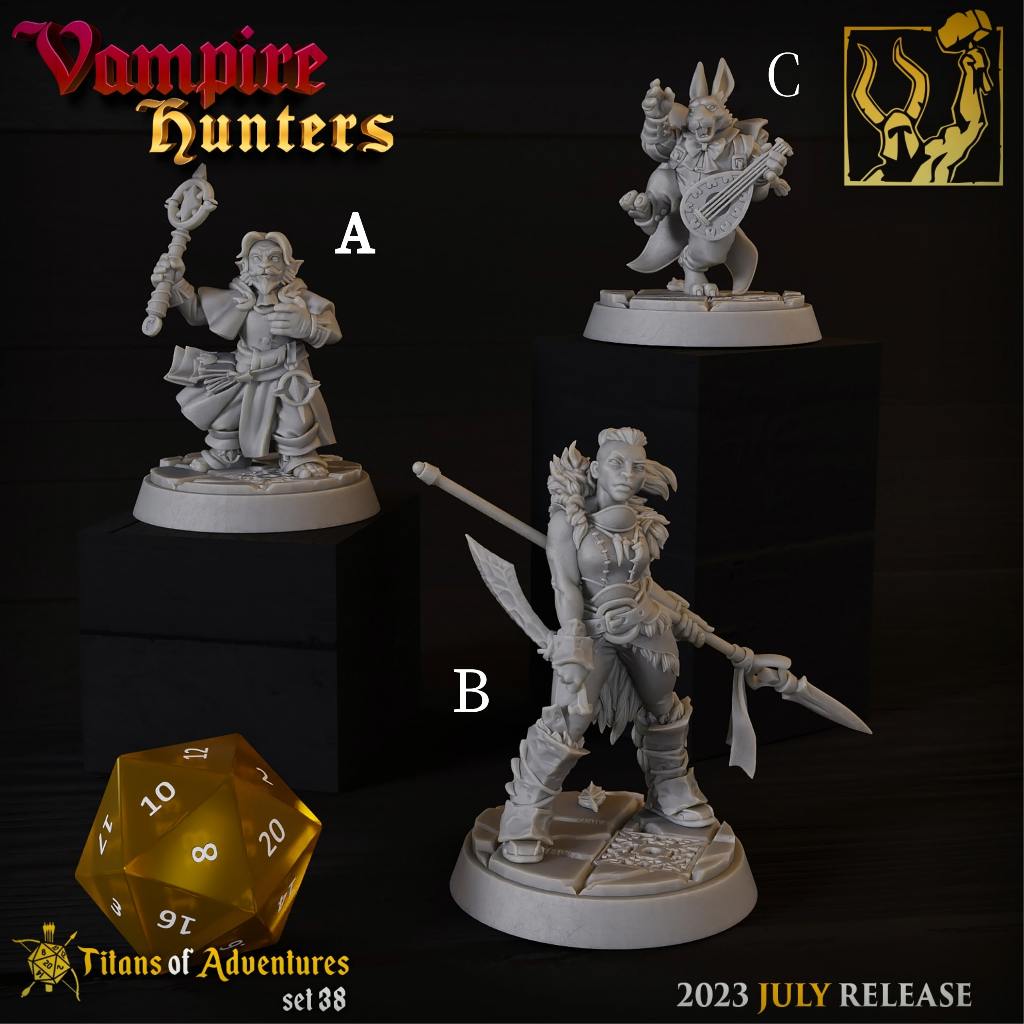 Titans Of Adventure Set 38 - Barb Halfling and Rabit DND TTRPG Tabletop ...